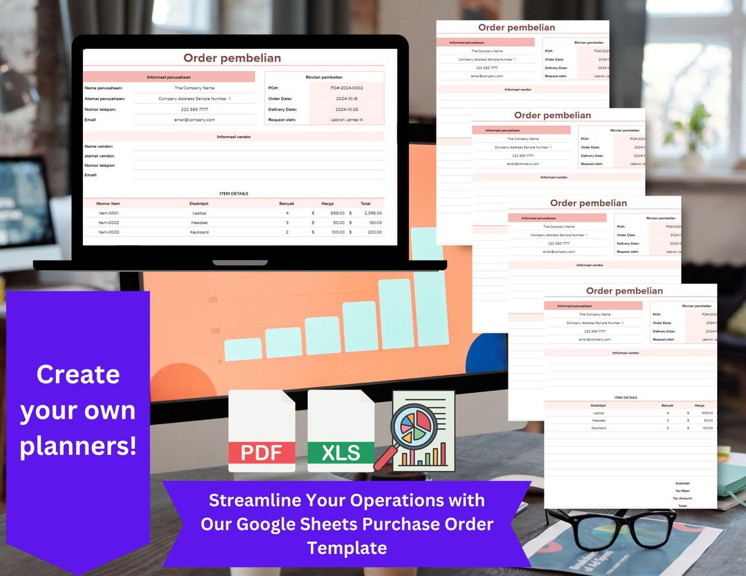 Google Sheets Purchase Order Template for Small Business, Freelancers ...