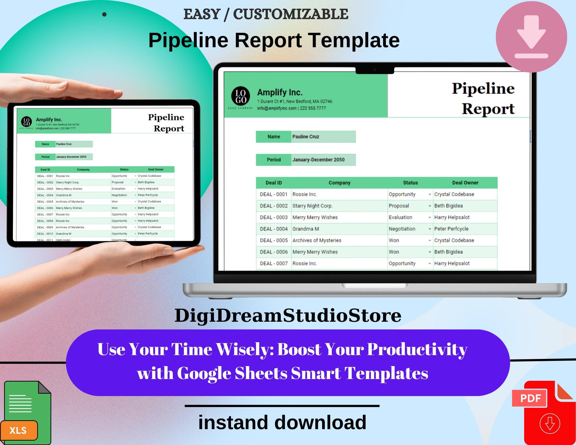 Editable Pipeline Report Template Easy Digital Download for Sales Teams ...