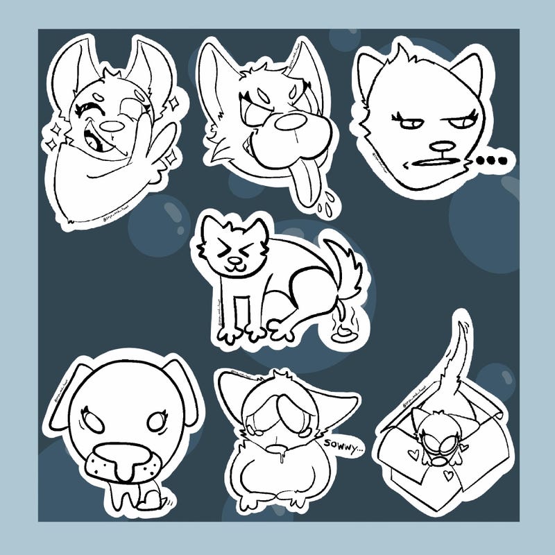 Furry Sticker - Etsy