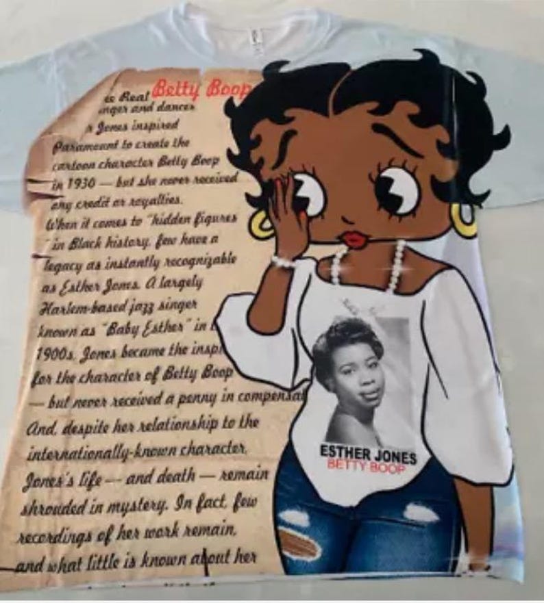Betty Boop T-shirt. the Real Esther Jones T-shirt. Black Betty Boop Tee ...