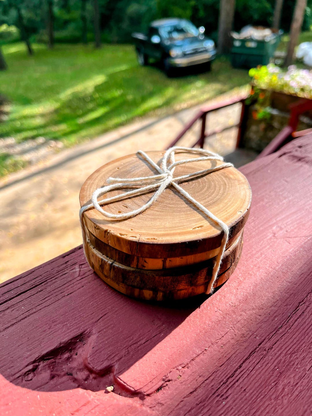 Handcrafted Natural Wood Log Coaster - Rustic Wooden Drink Coaster - Etsy