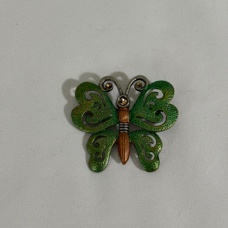 Green Butterfly Pin - Etsy