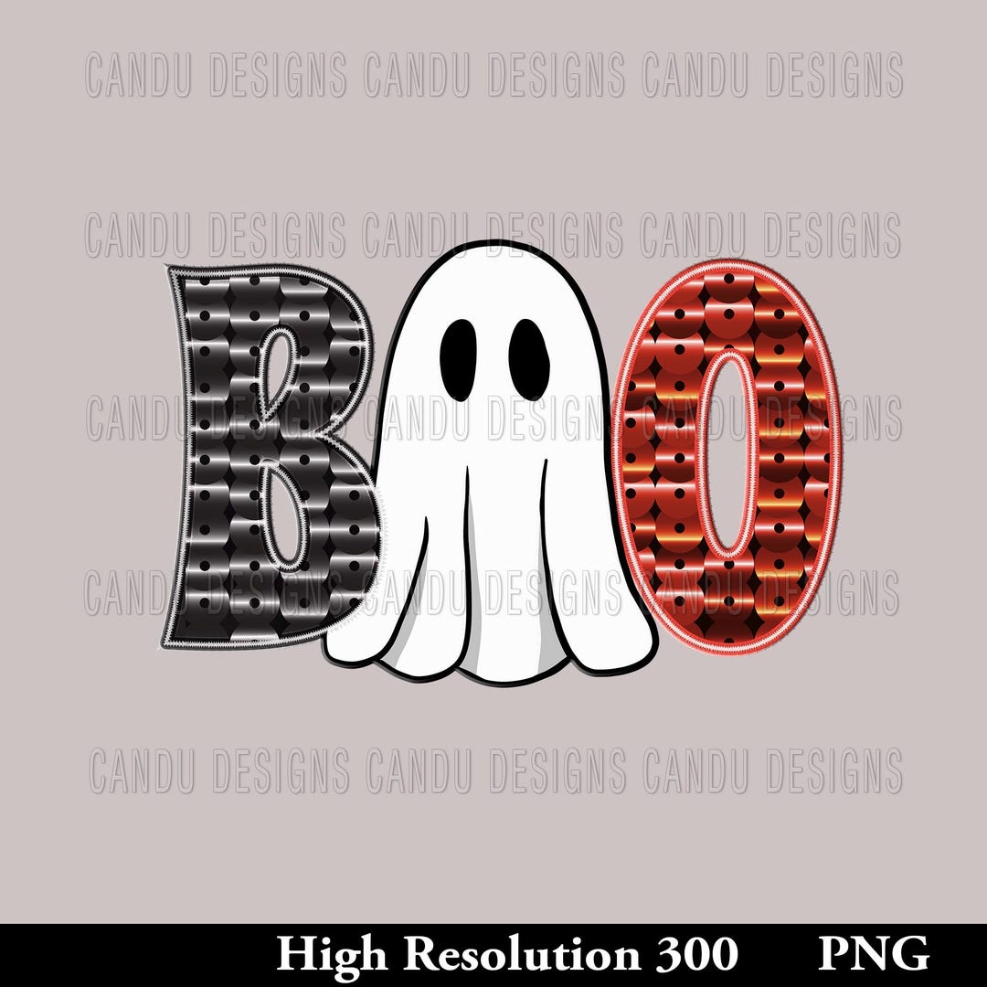 Ghost Sequin Boo Halloween Png - Etsy