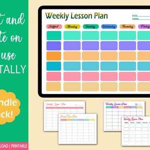 Weekly Lesson Plan Template, 5 Pg BUNDLE, Teacher Lesson Planner ...