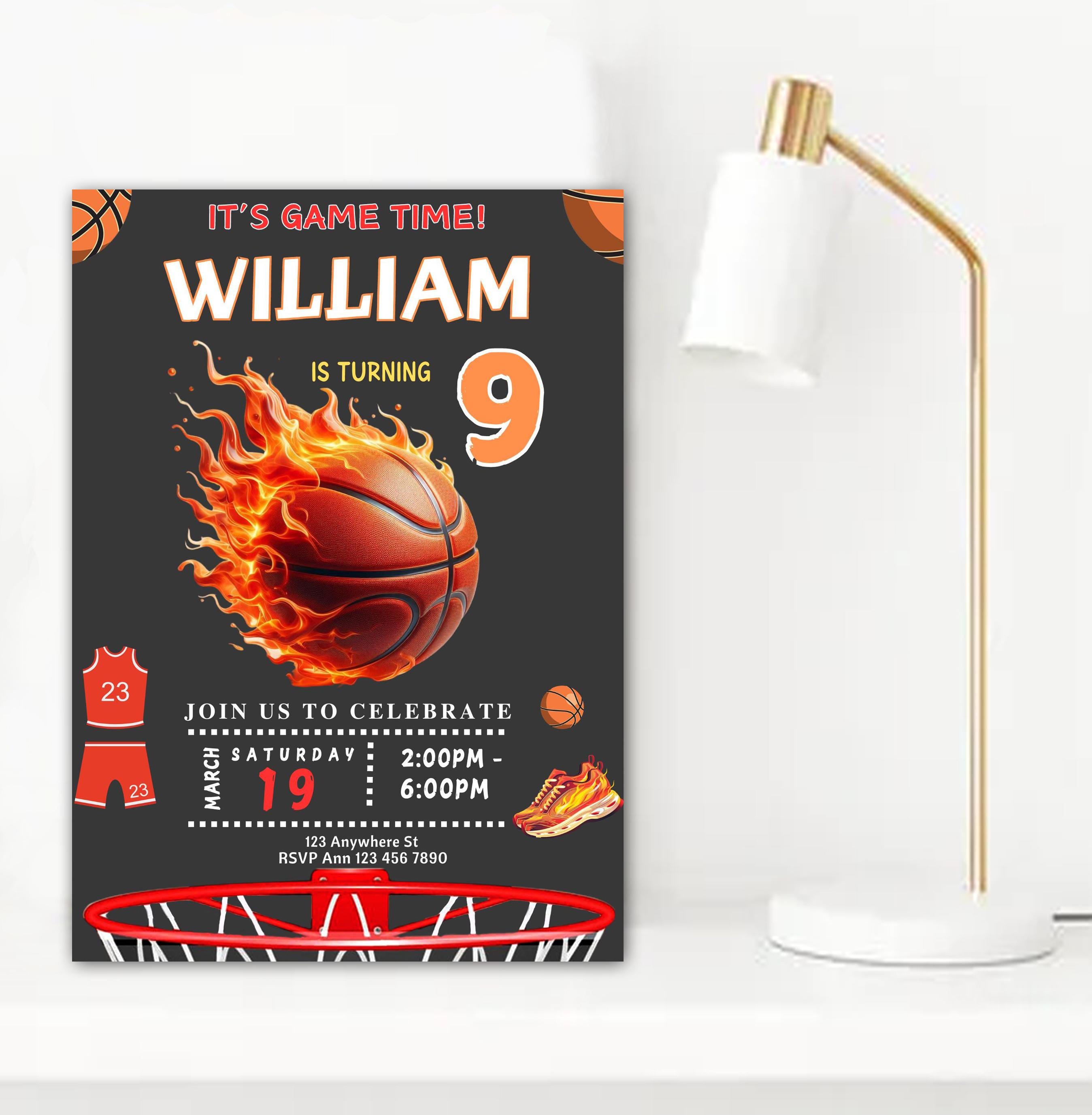 EDITABLE Basketball Birthday Invitation Template, Basketball Party ...
