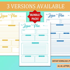 Lesson Plan Template, Lesson Planner Printable, Homeschool Teacher ...