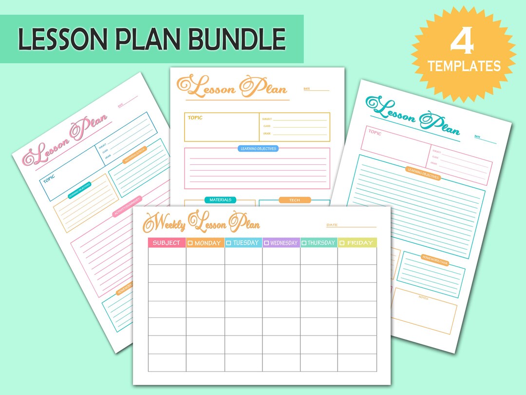 Lesson Plan Template, Lesson Planner Printable, Homeschool Teacher ...