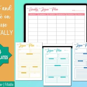 Lesson Plan Template, Lesson Planner Printable, Homeschool Teacher ...