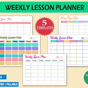 Weekly Lesson Plan Template, 5 Pg BUNDLE, Teacher Lesson Planner ...