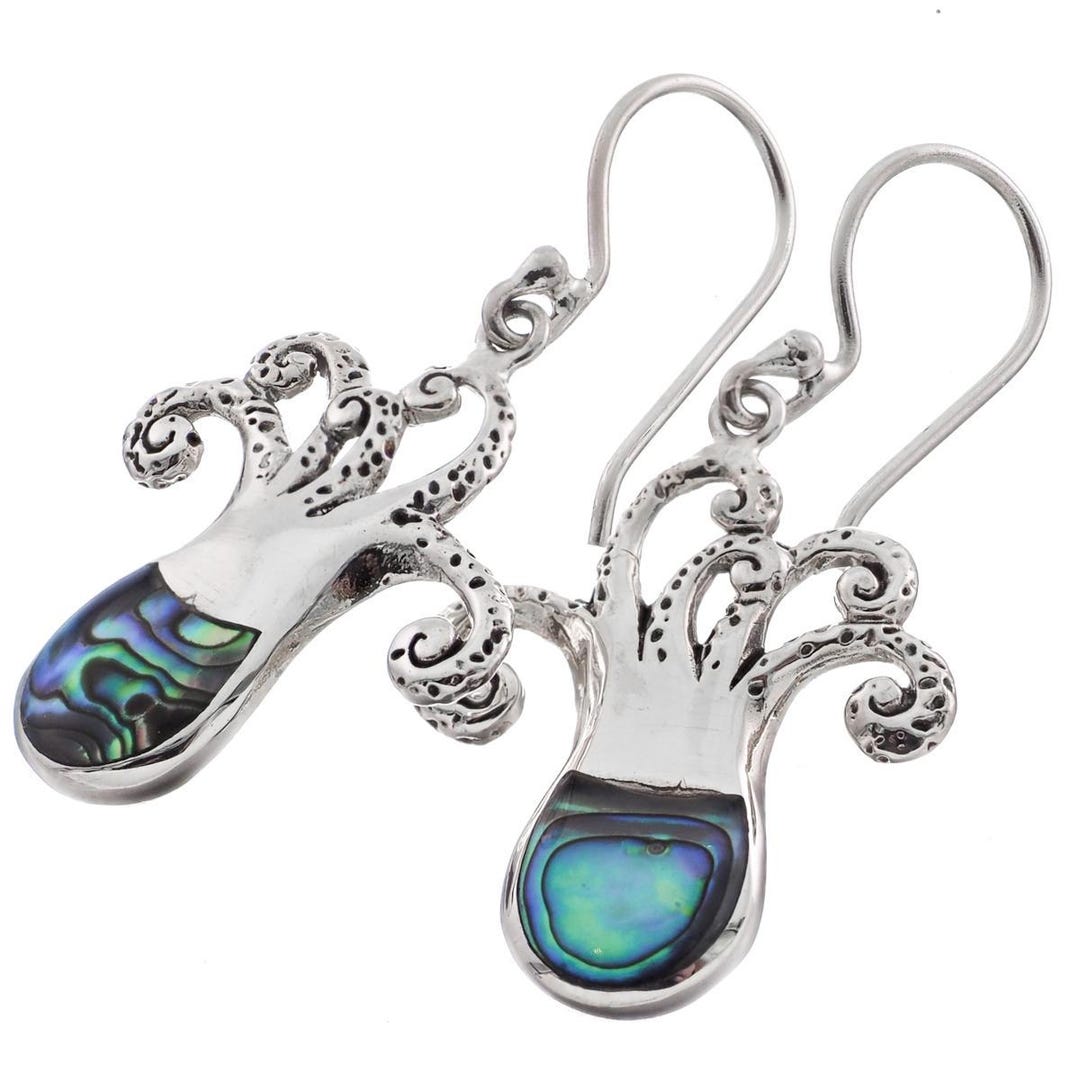 925 Sterling Silver Adorable Ocean Animal Squid Octopus Paua Abalone ...
