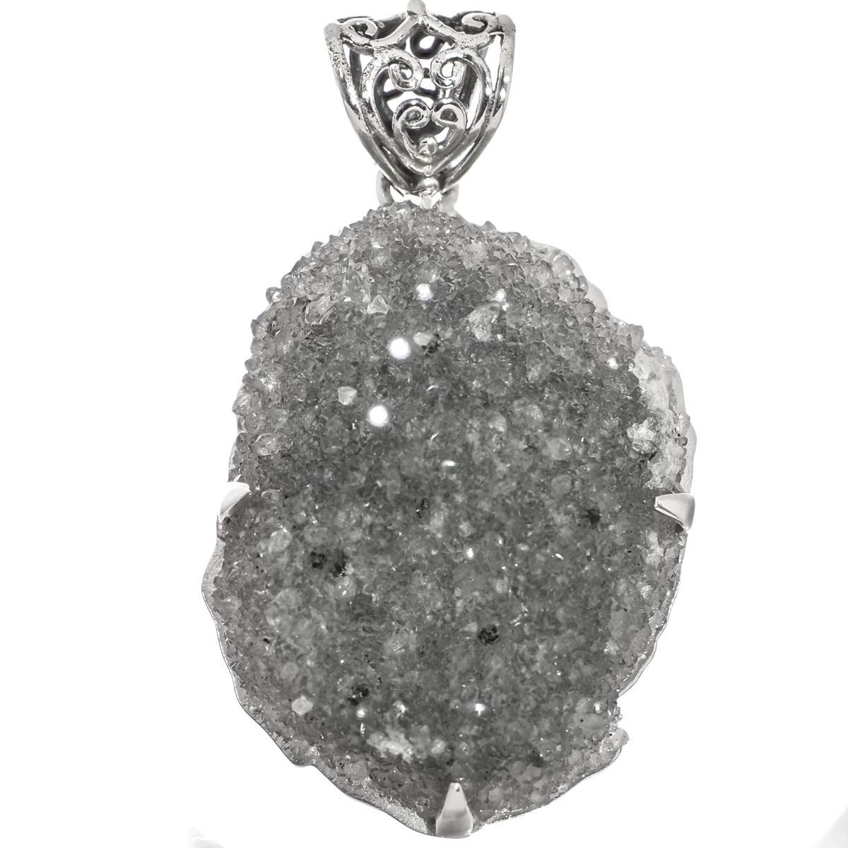 925 Sterling Silver Adorable Sparkling Crystal Cave Stalactite Druzy ...