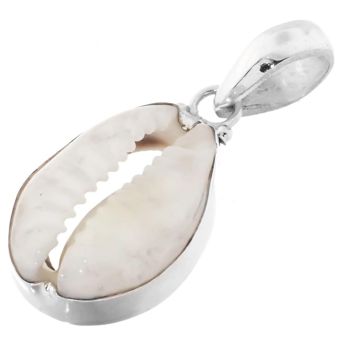 925 Sterling Silver Beach Tropical Cowry Shell Sterling Pendant, 1 3/16 ...