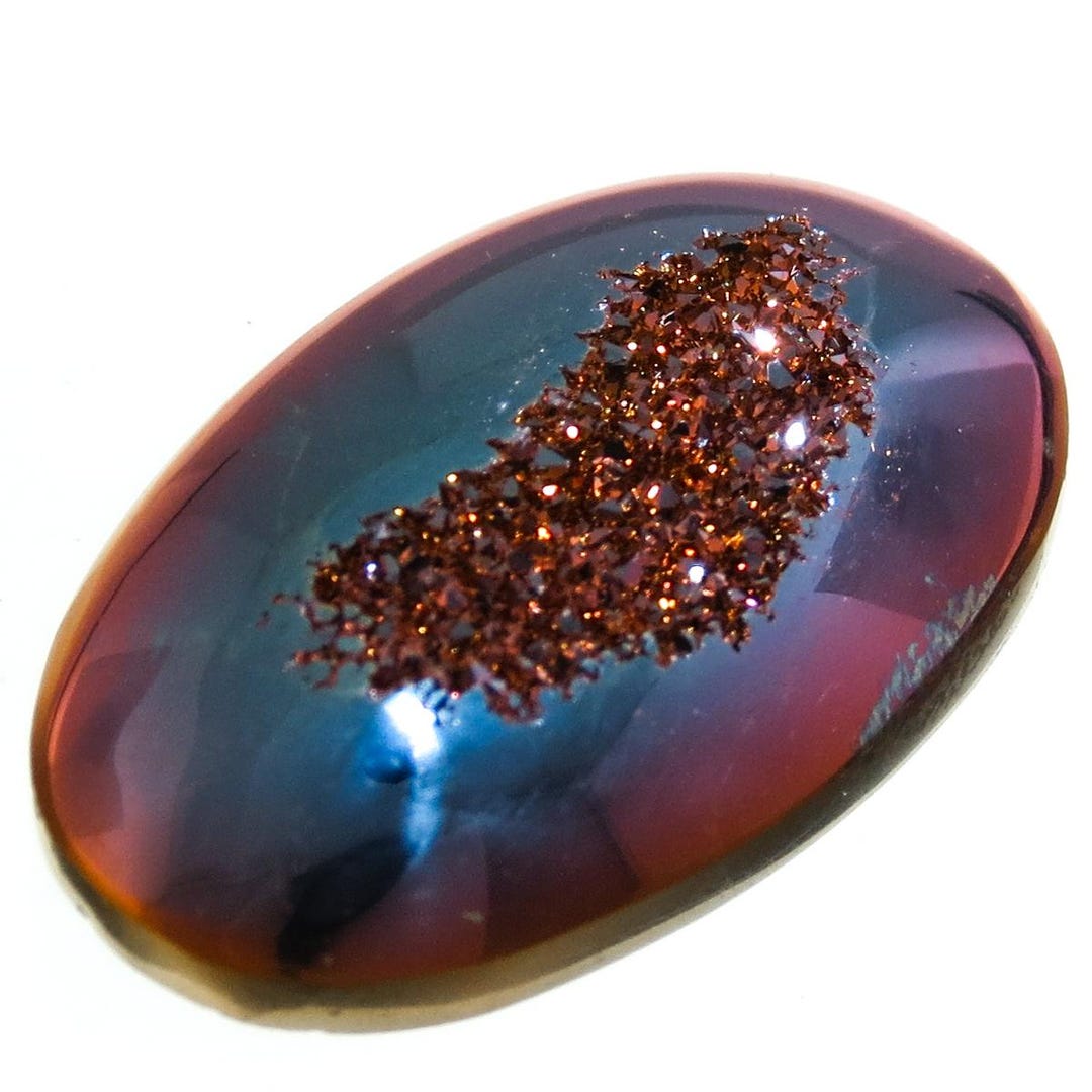 Oval Twilight Sunset Titanium Agate Druzy 25x15mm Cabochon Us Made, 1 ...