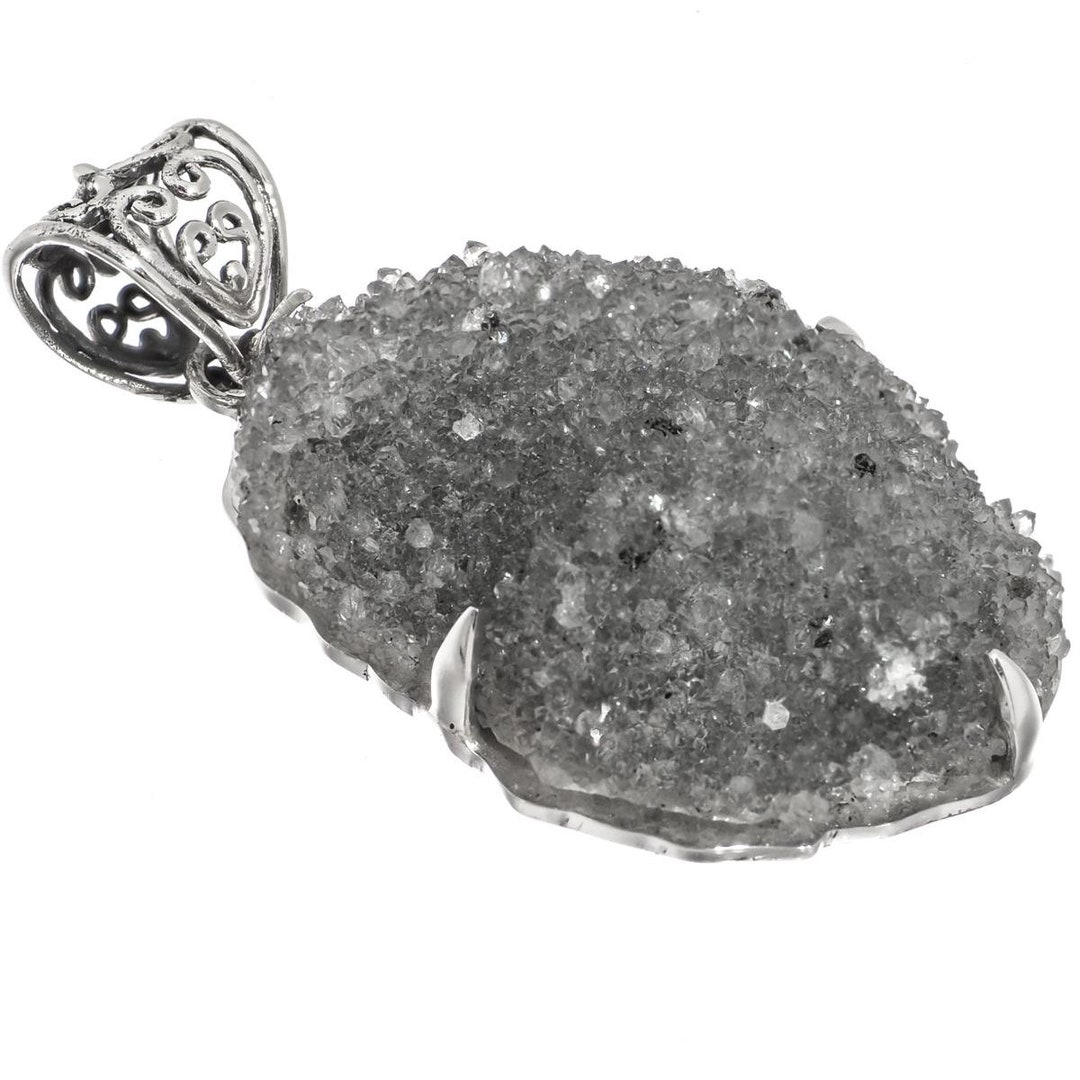 925 Sterling Silver Adorable Sparkling Crystal Cave Stalactite Druzy ...