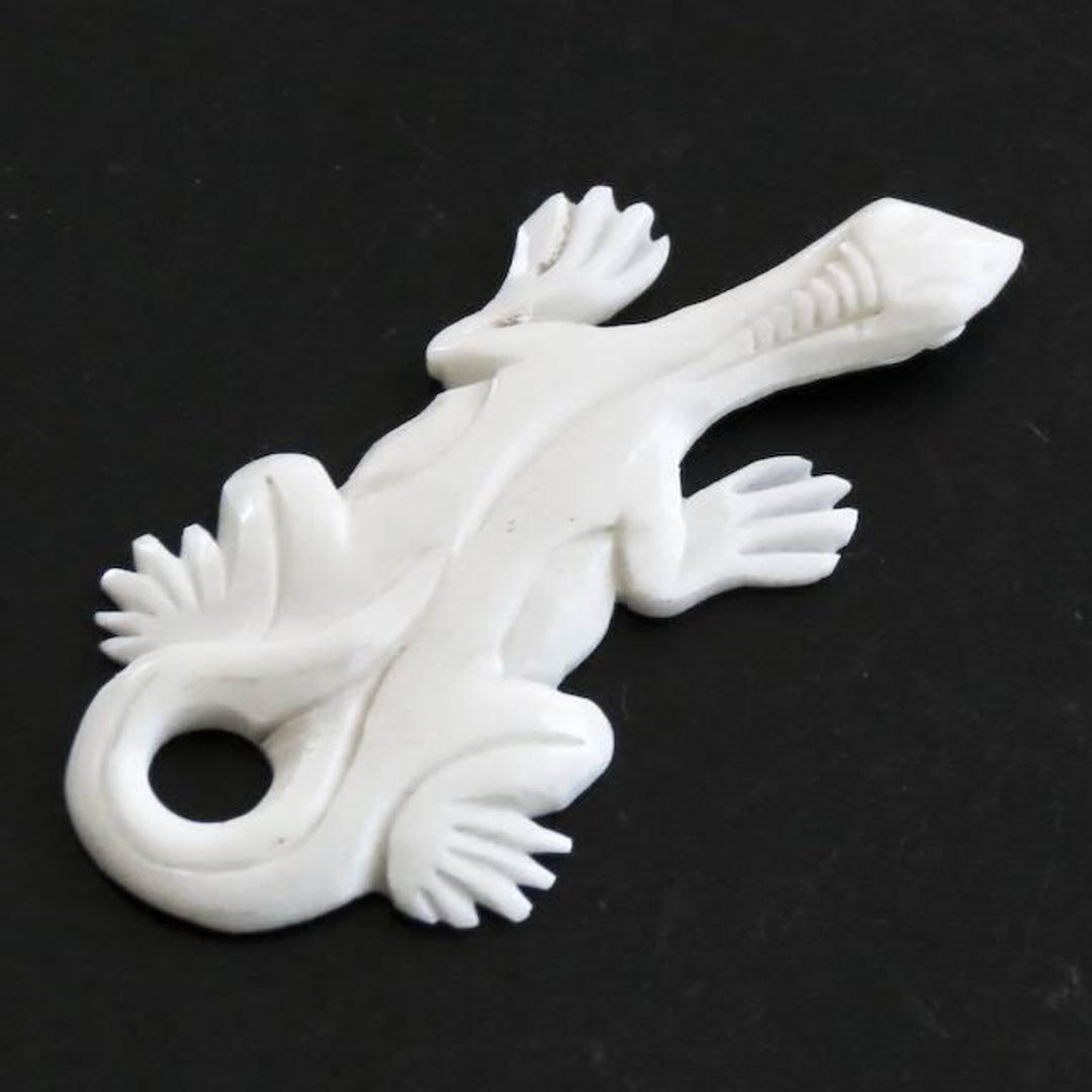 Bali Handcarved Gecko Bison Bone Bead Focal Cab Cabochon, 1 3/4" - Etsy