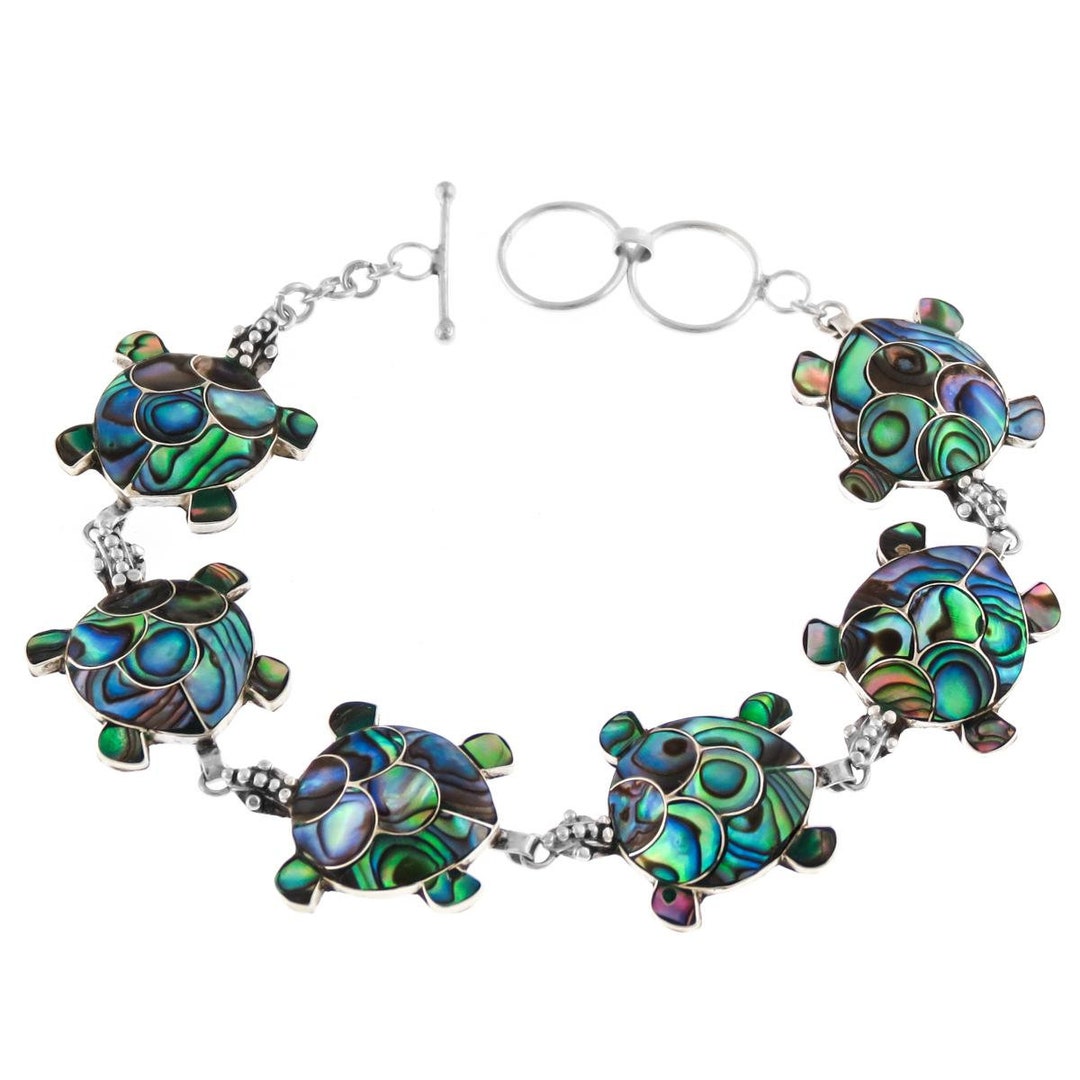 Lavish Turtle Paua Abalone Shell Sterling Silver Bracelet - Etsy
