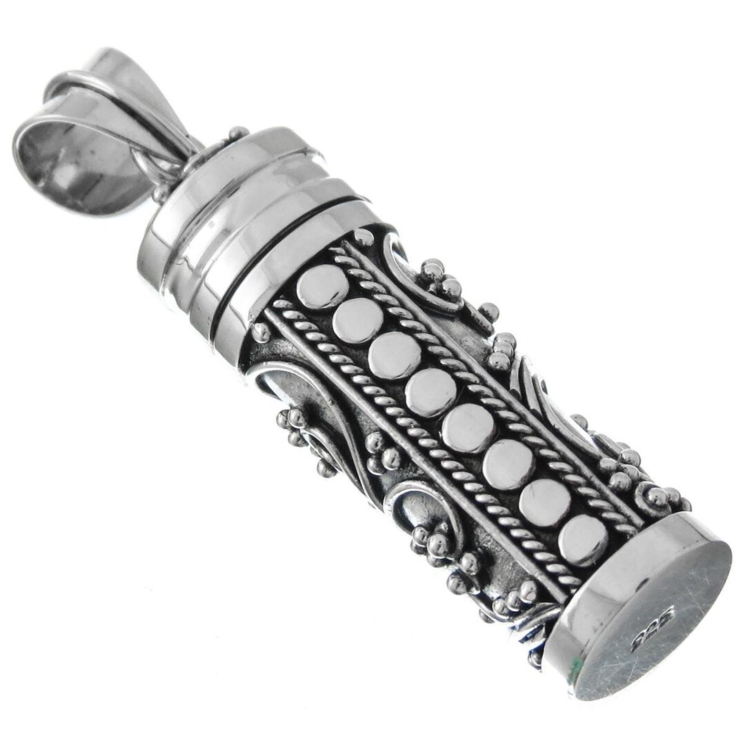 1 5/8" Bali Handmade 925 Sterling Silver Locket Prayer Box Pillbox ...