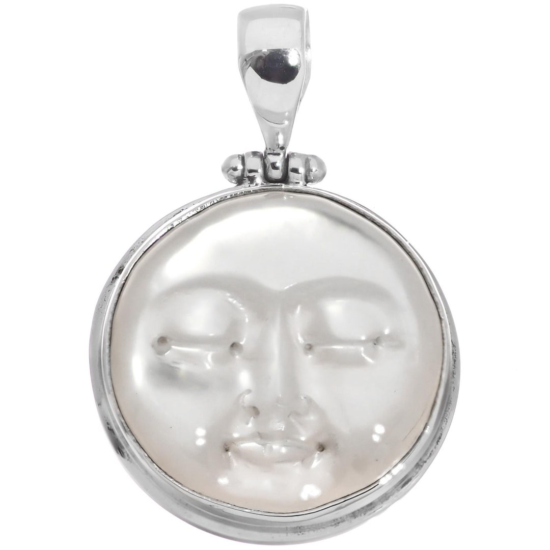 925 Sterling Moon Sun Goddess Oyster Mother of Pearl Sterling Pendant, 1 3/8" - Etsy