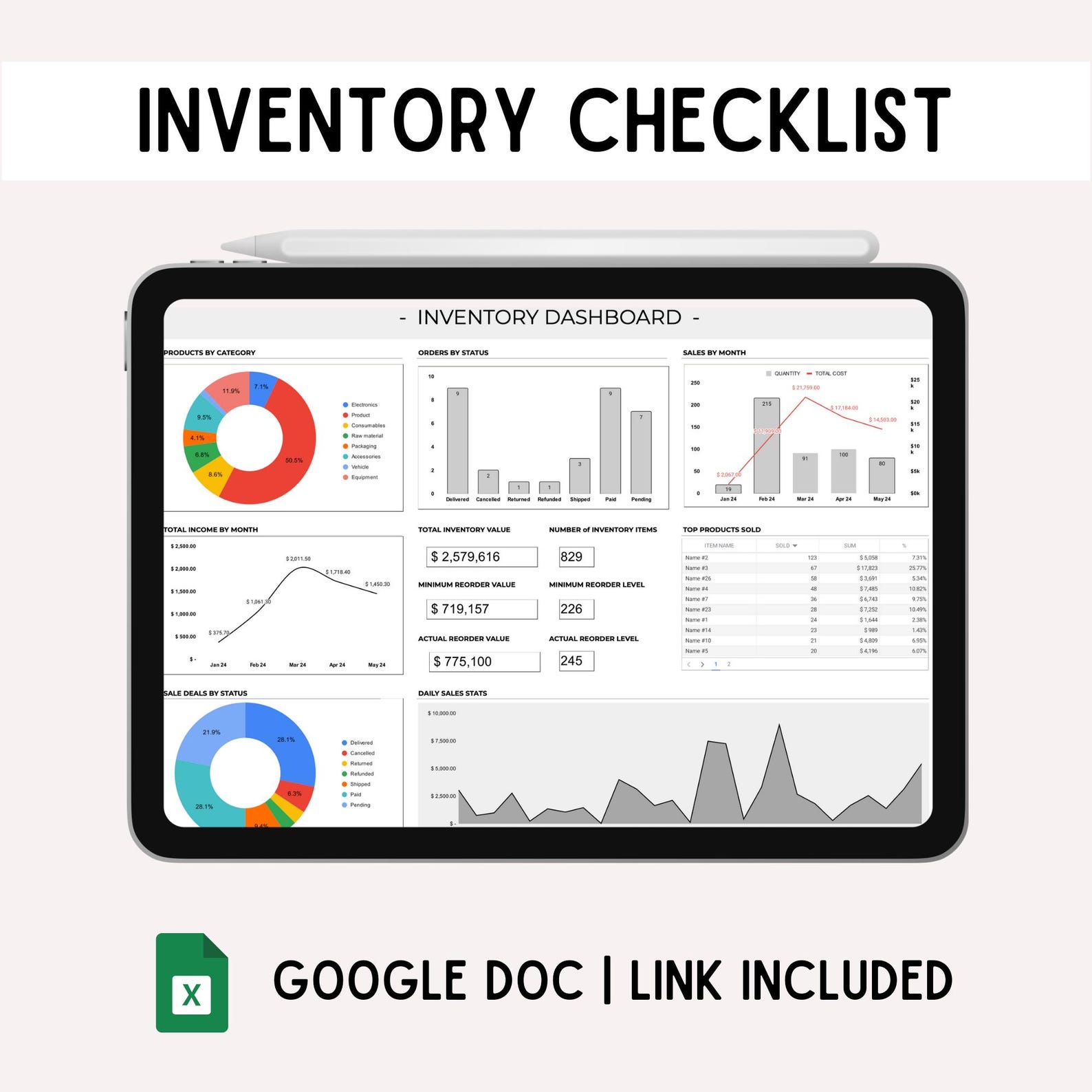 Minimal Inventory Checklist Google Sheet Inventory Template Fot Google ...