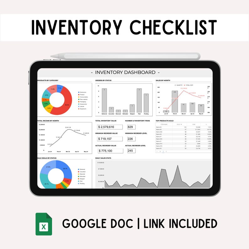 Minimal Inventory Checklist Google Sheet Inventory Template Fot Google ...