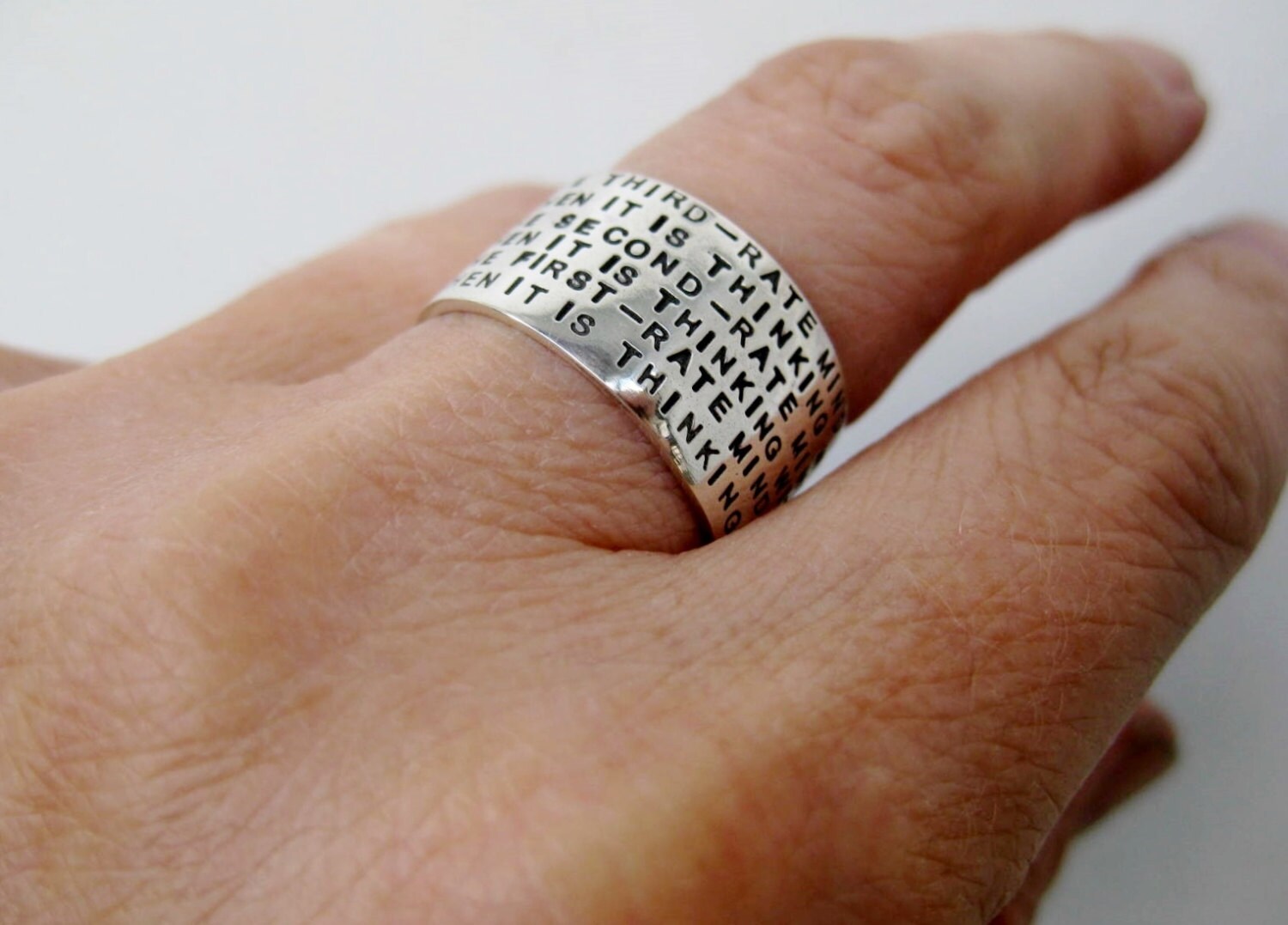 Extra Wide Personalized Ring 10mm Wide Solid Sterling - Etsy