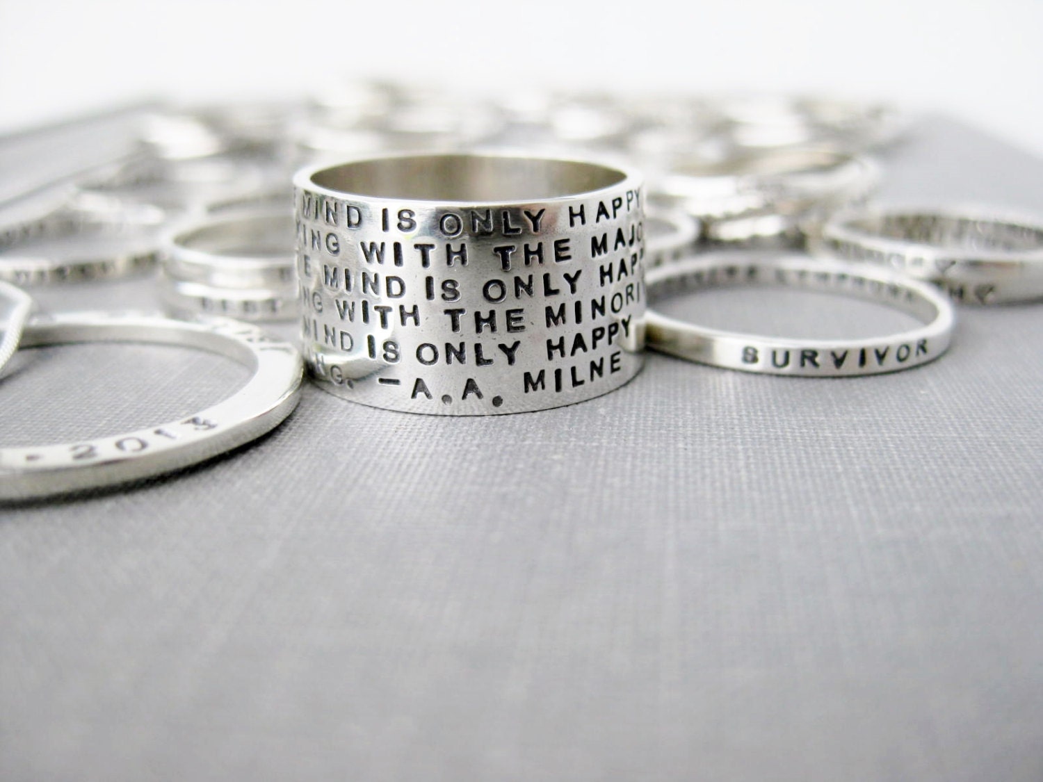 Extra Wide Personalized Ring 10mm Wide Solid Sterling - Etsy