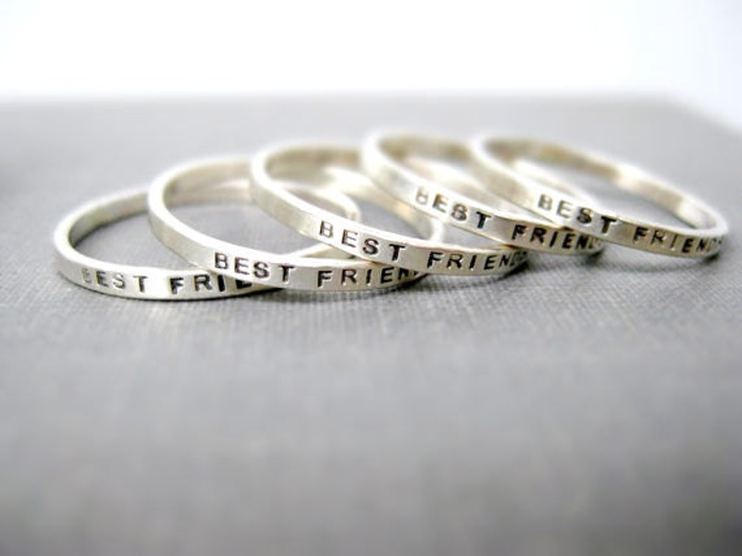 Sets of 2mm Rings Personalized Ring Set Set of Stamped - Etsy