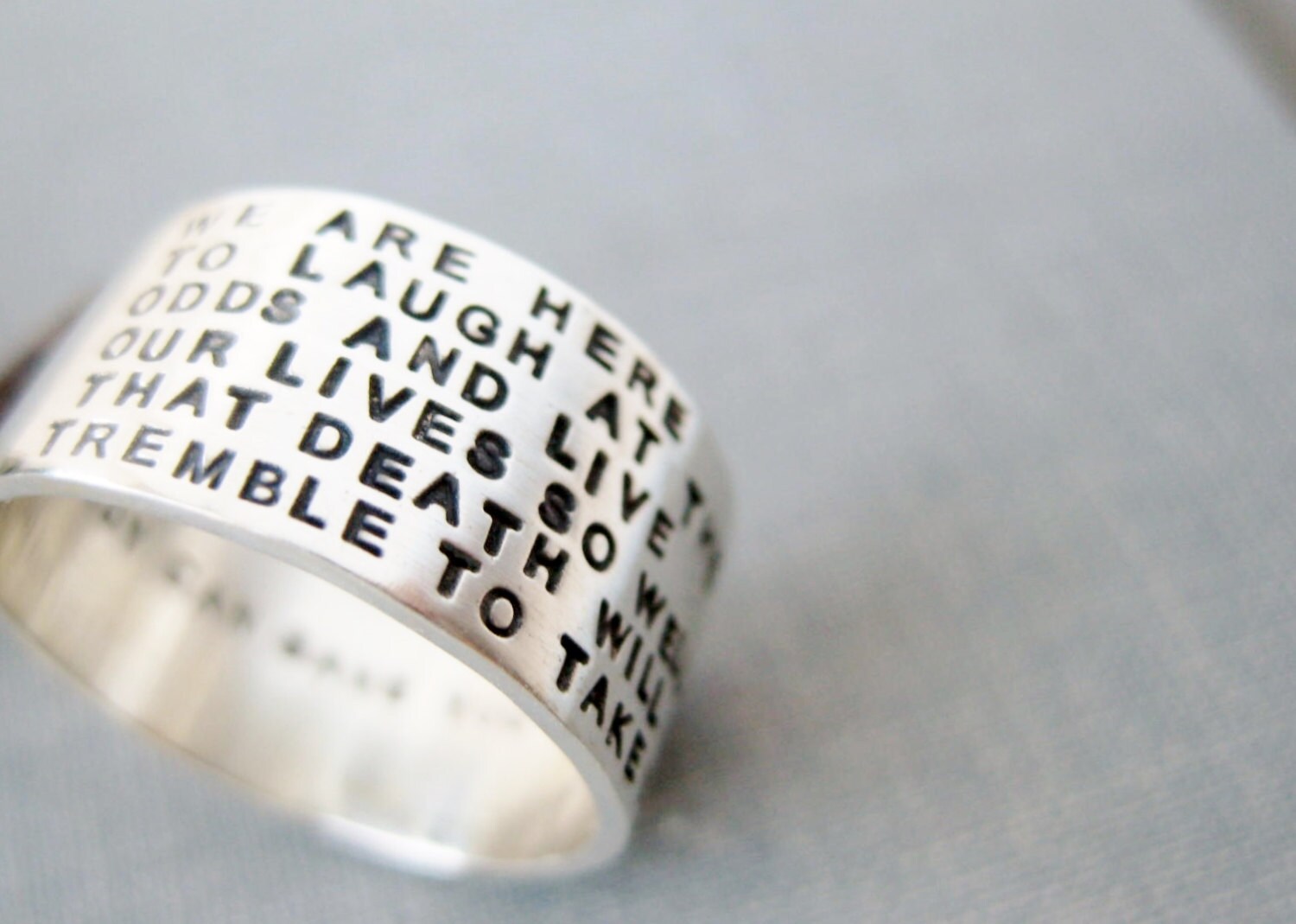 Extra Wide Personalized Ring 10mm Wide Solid Sterling - Etsy