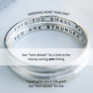2mm Solid Sterling Quote Ring - Personalized, Stamped Ring, Quote Idea ...