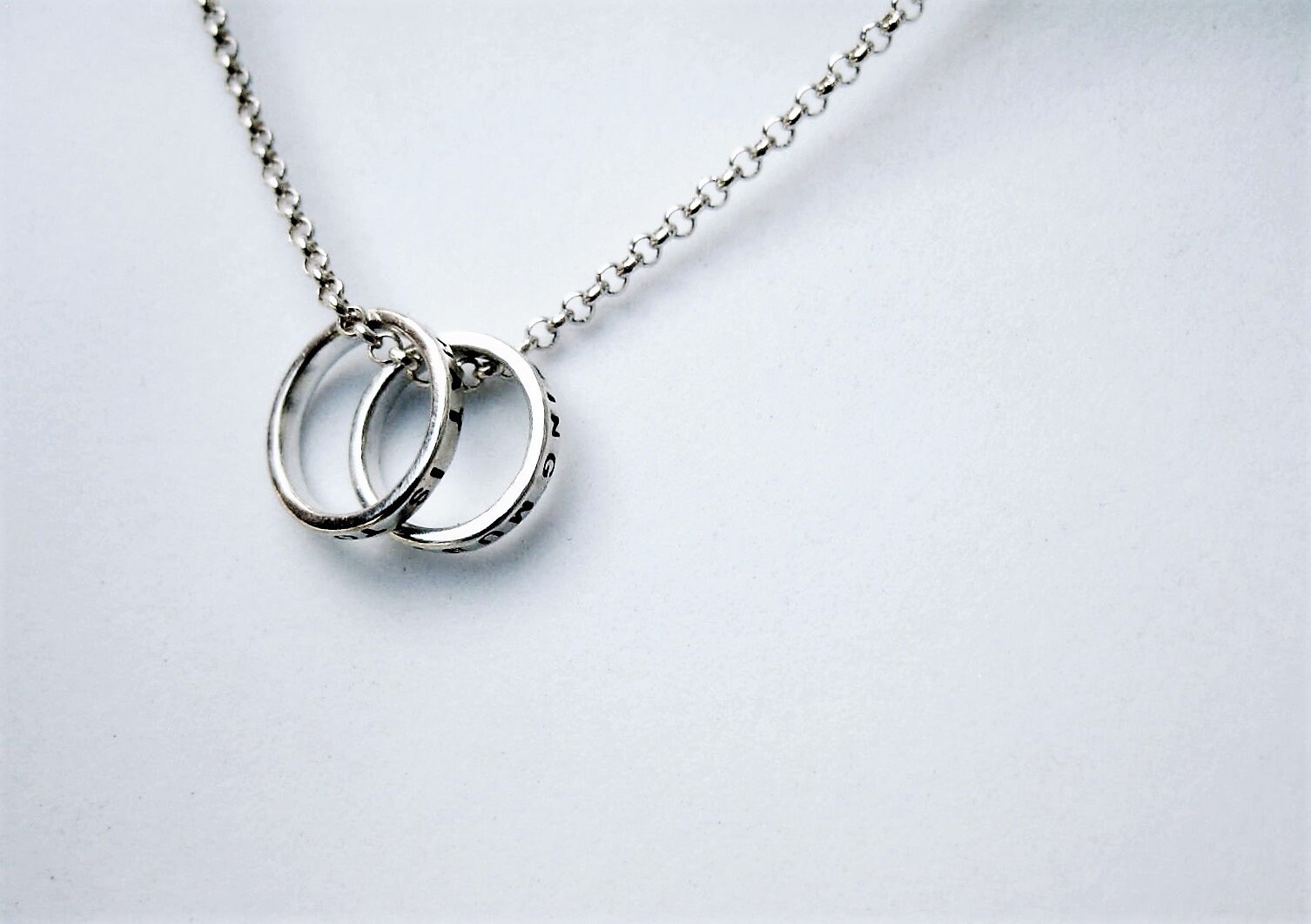 Tiny Personalized Pendant Ring Ring Only Solid Sterling | Etsy