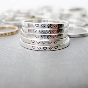 Sets of 2mm Rings Personalized Ring Set Set of Stamped - Etsy