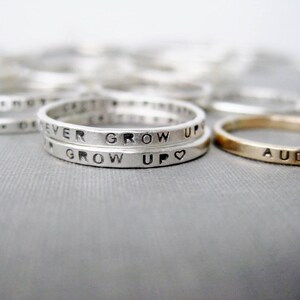 Sets of 2mm Rings Personalized Ring Set Set of Stamped | Etsy