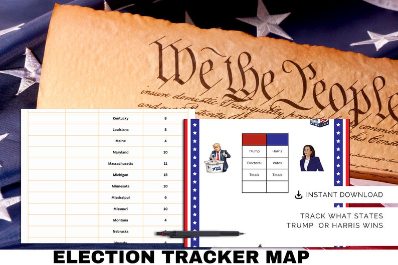 Election Map Tracker Printable – Interactive U.S. Election Night ...
