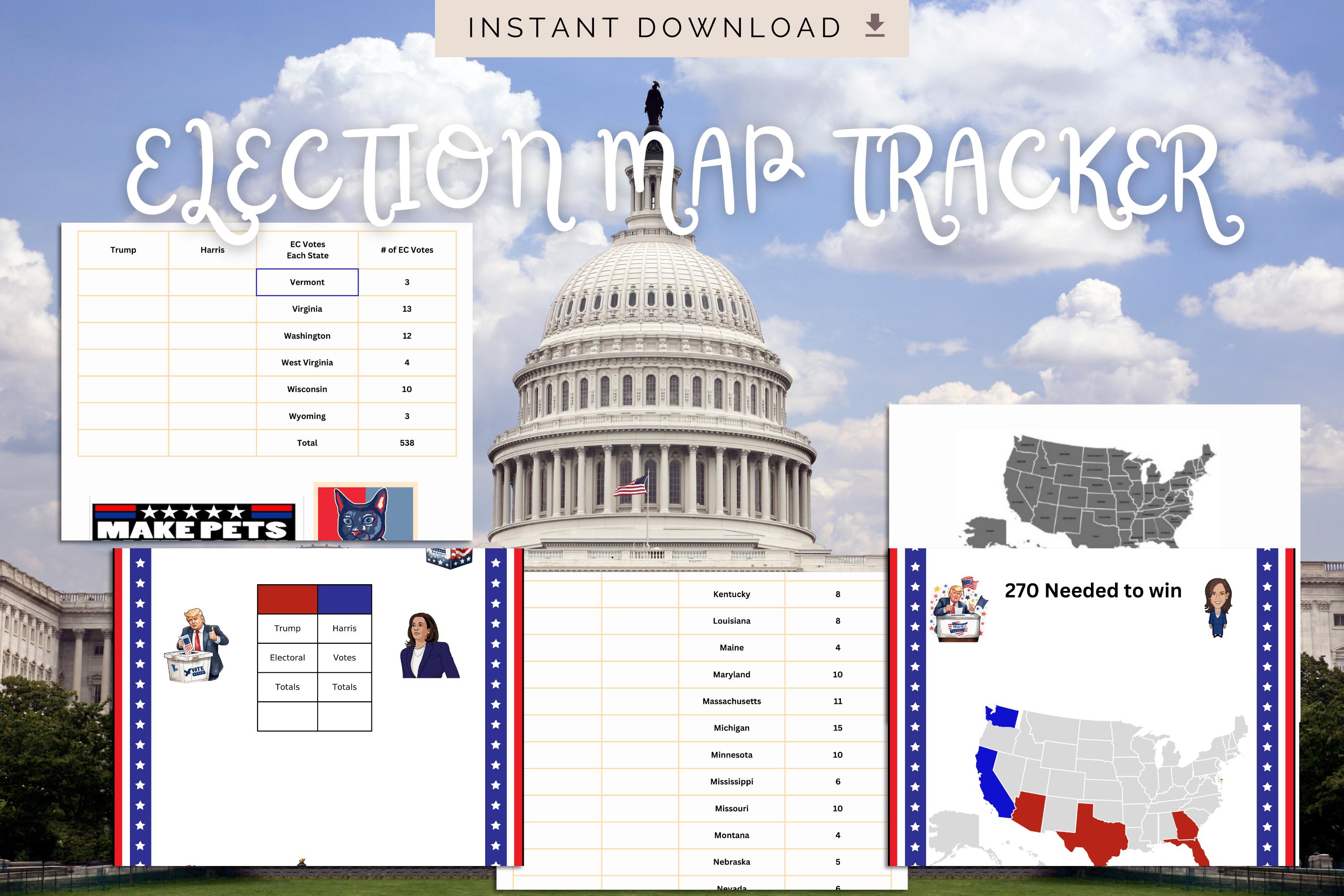 Election Map Tracker Printable – Interactive U.S. Election Night ...