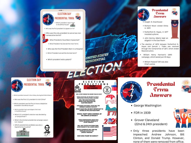Election Night Party Printables Pack – Fun Election Games, Trivia ...