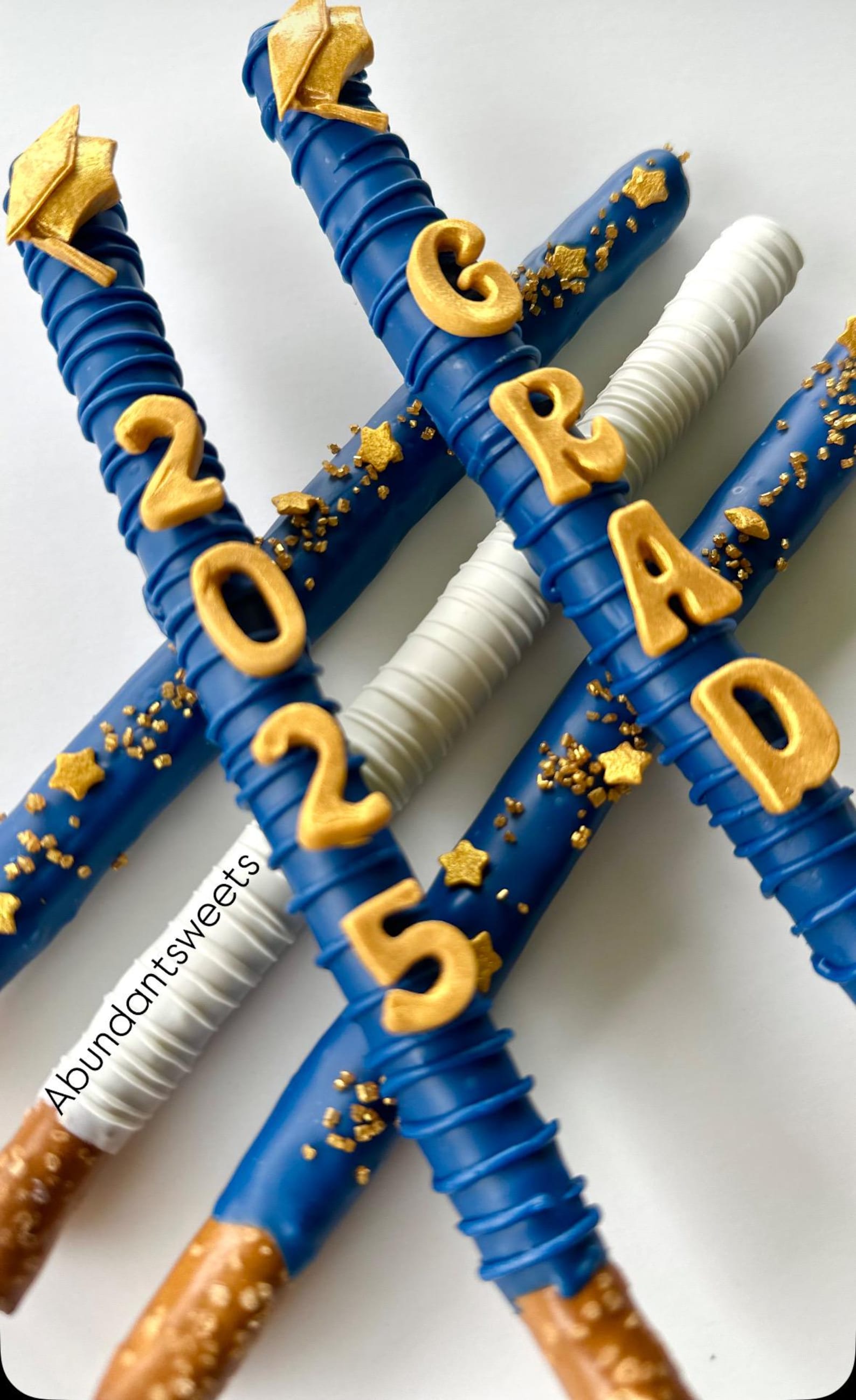 Graduation Chocolate Covered Pretzel Rods With Fondant Details - Etsy