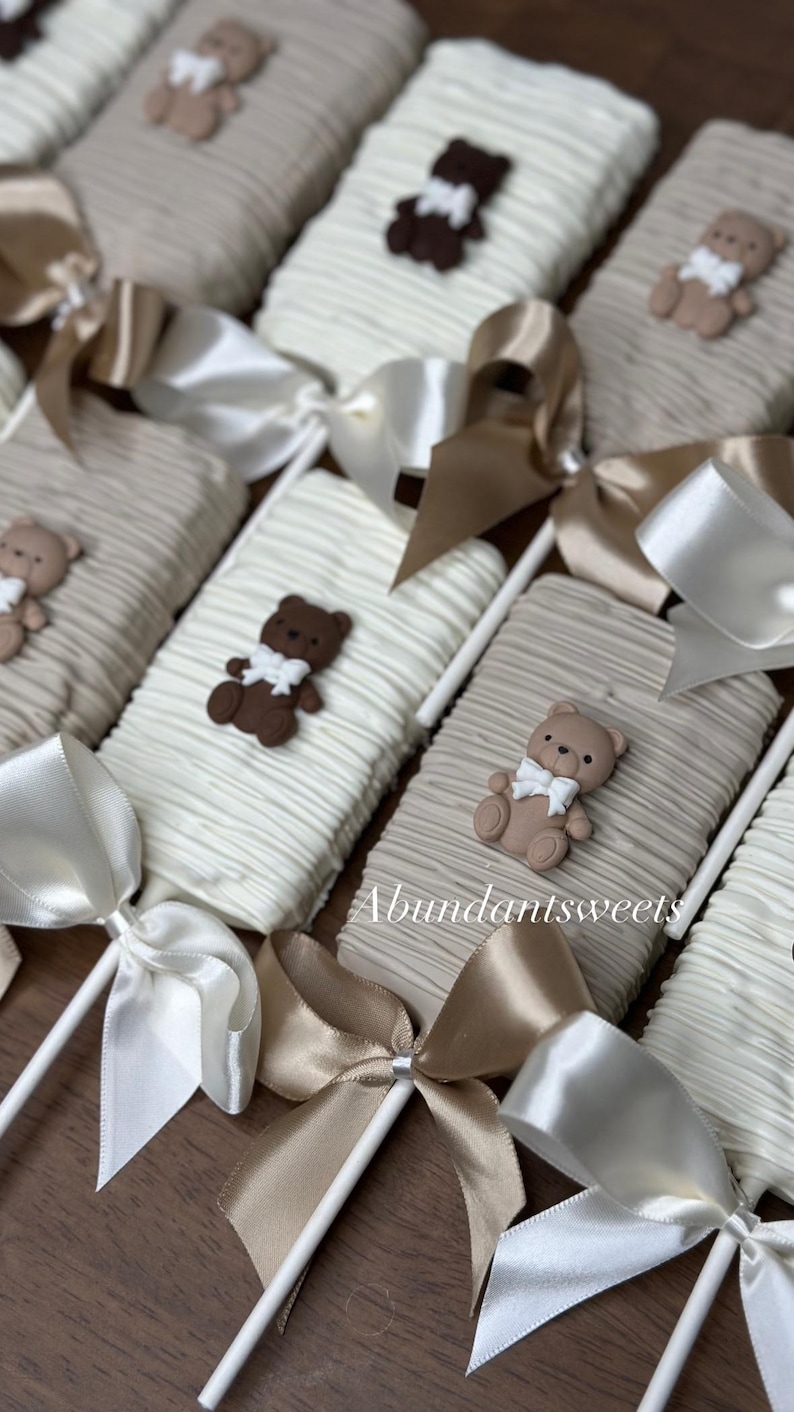 Teddy Bear Theme Chocolate Covered Rice Crispy Bear Theme Rice Crispy ...