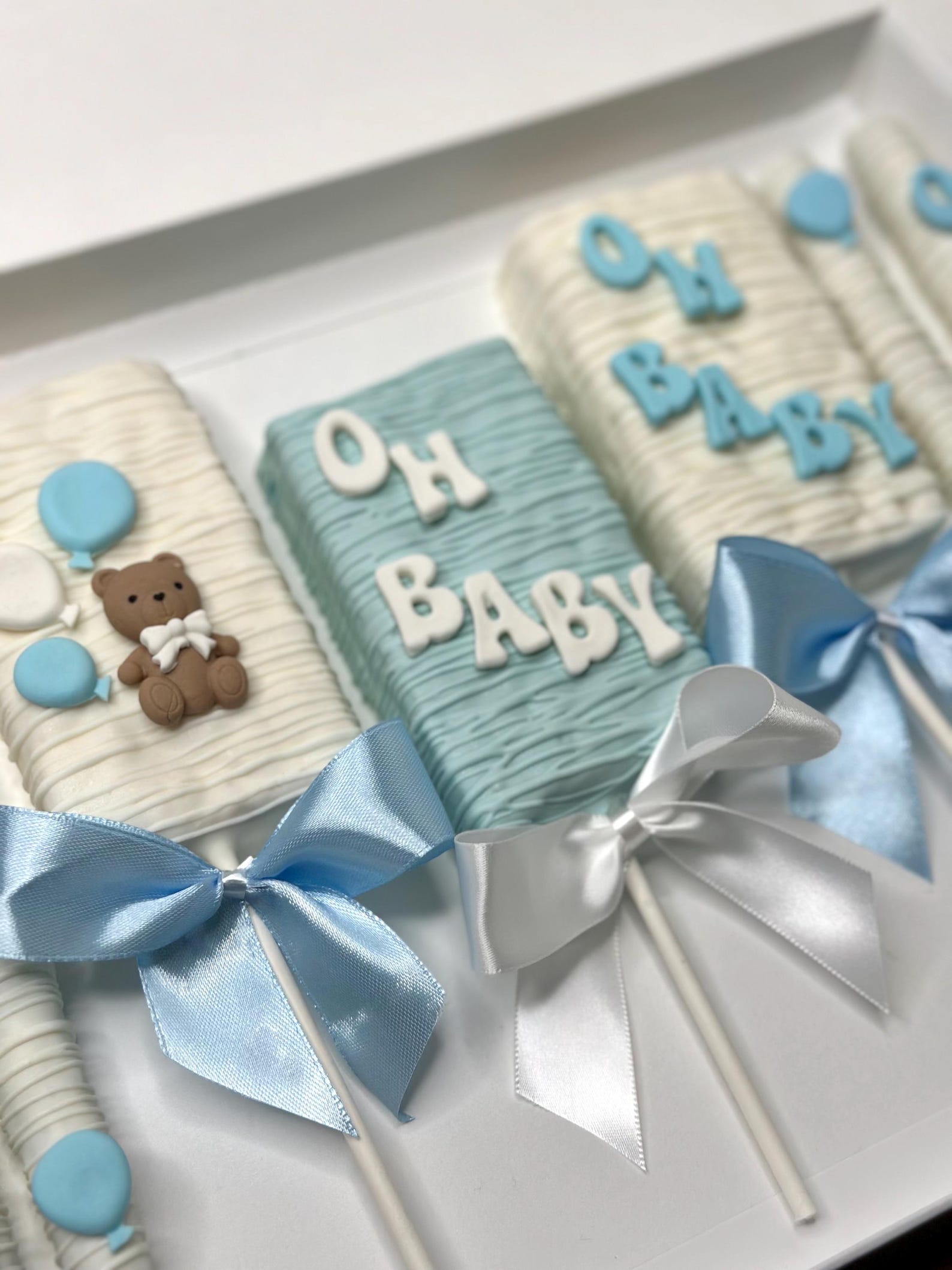 Oh Baby Rice Crispy & Pretzel Treats, Teddy Bear Baby Shower Favors - Etsy