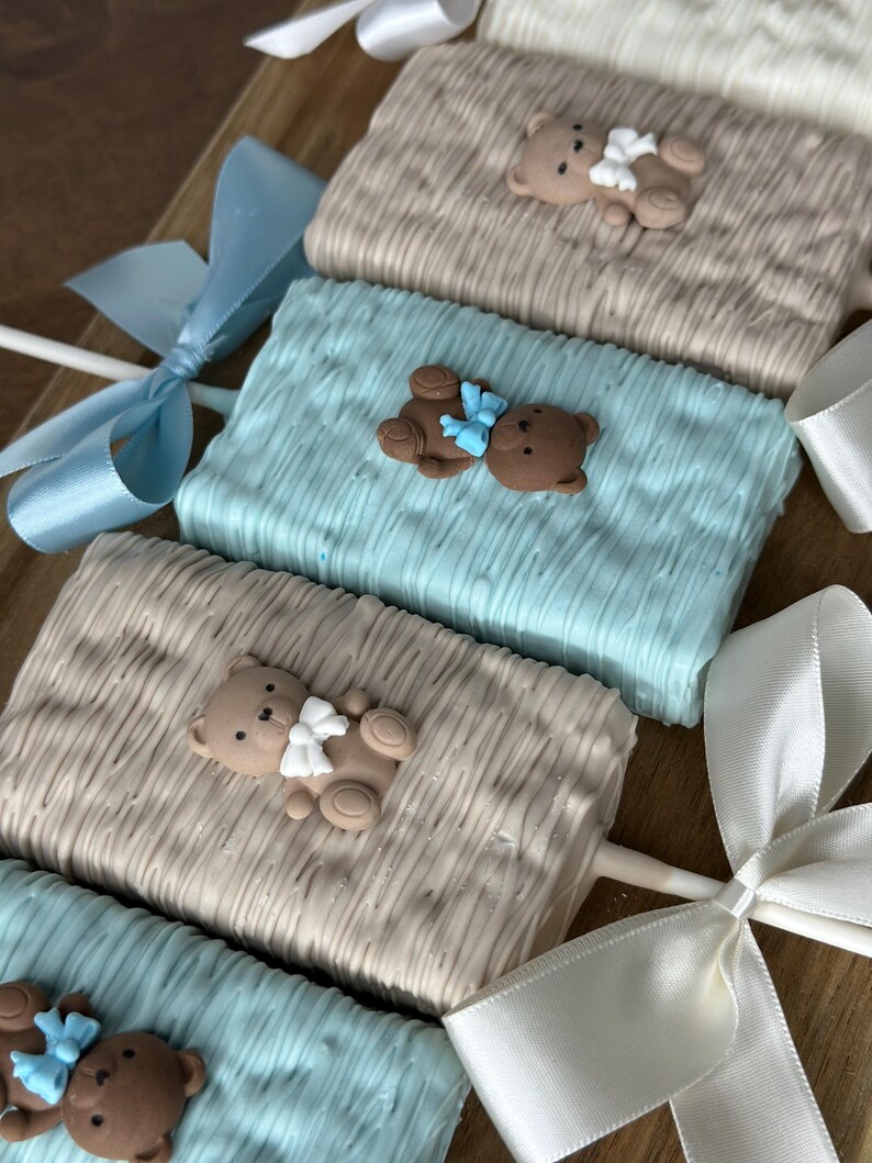 Teddy Bear Theme Chocolate Covered Rice Crispy Bear Theme Rice Crispy ...