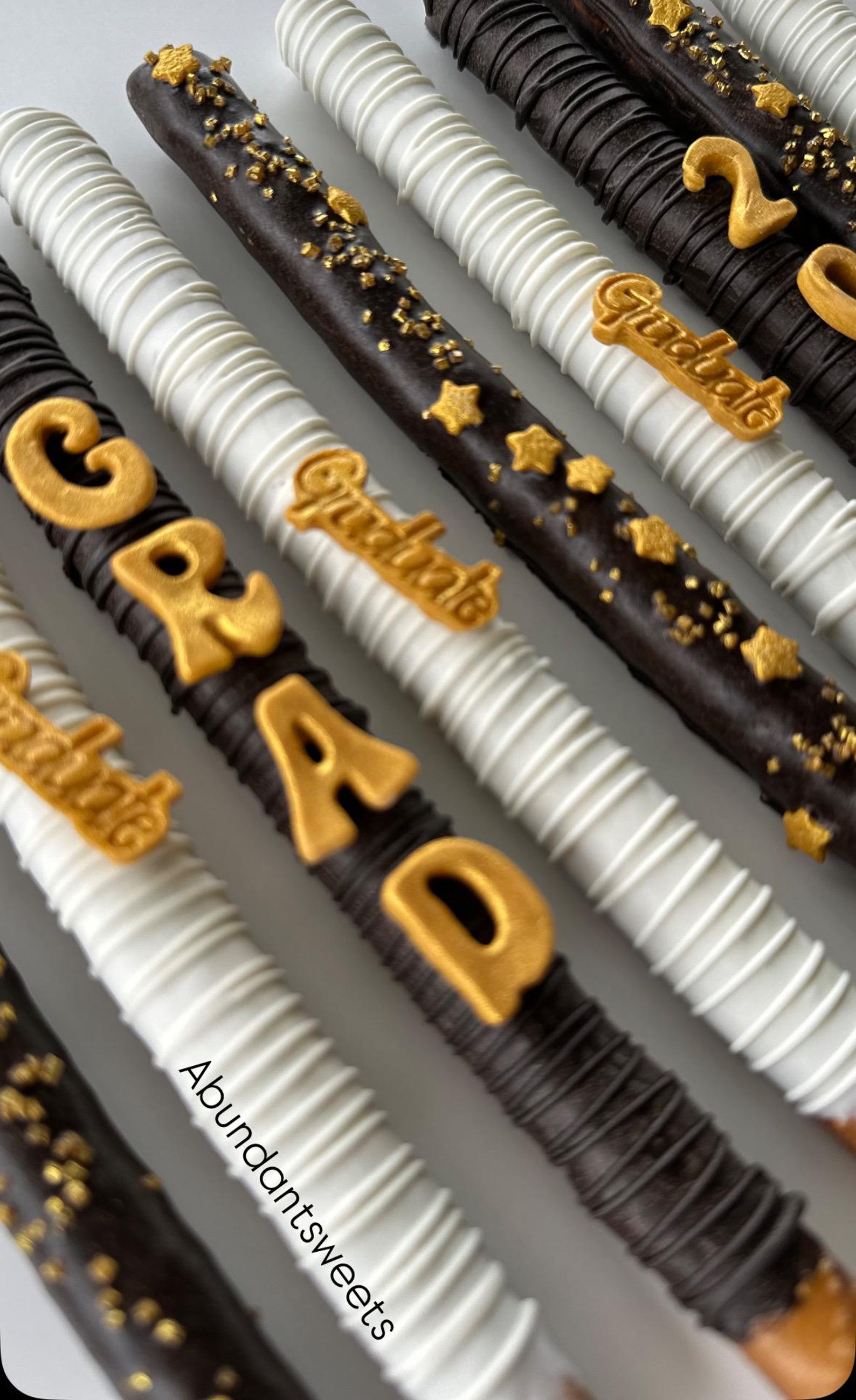 Graduation Chocolate Covered Pretzel Rods With Fondant Details - Etsy