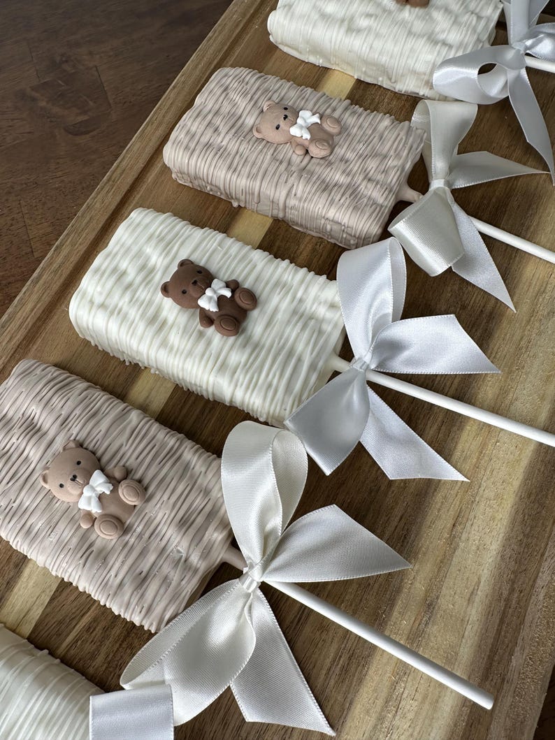 Teddy Bear Theme Chocolate Covered Rice Crispy Bear Theme Rice Crispy ...