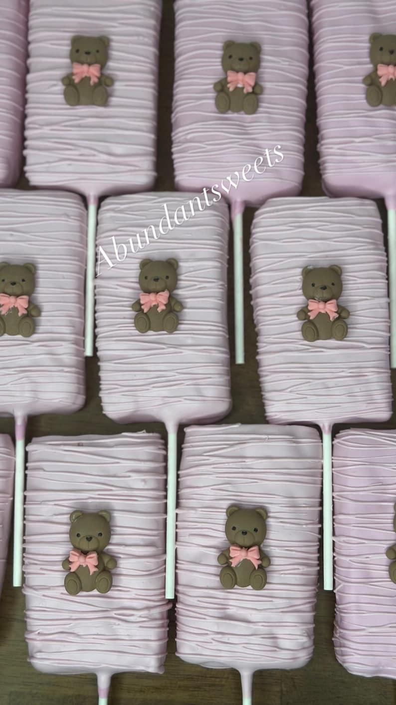 Teddy Bear Theme Chocolate Covered Rice Crispy Bear Theme Rice Crispy ...