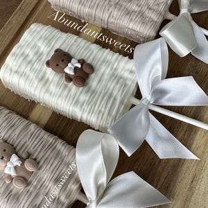 Teddy Bear Theme Chocolate Covered Rice Crispy Bear Theme Rice Crispy ...