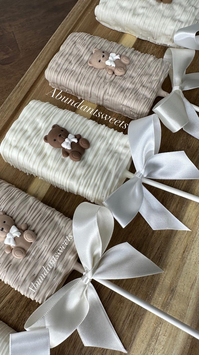 Teddy Bear Rice Crispy Treats: Baby Shower, Birthday Favors (1 Dozen ...