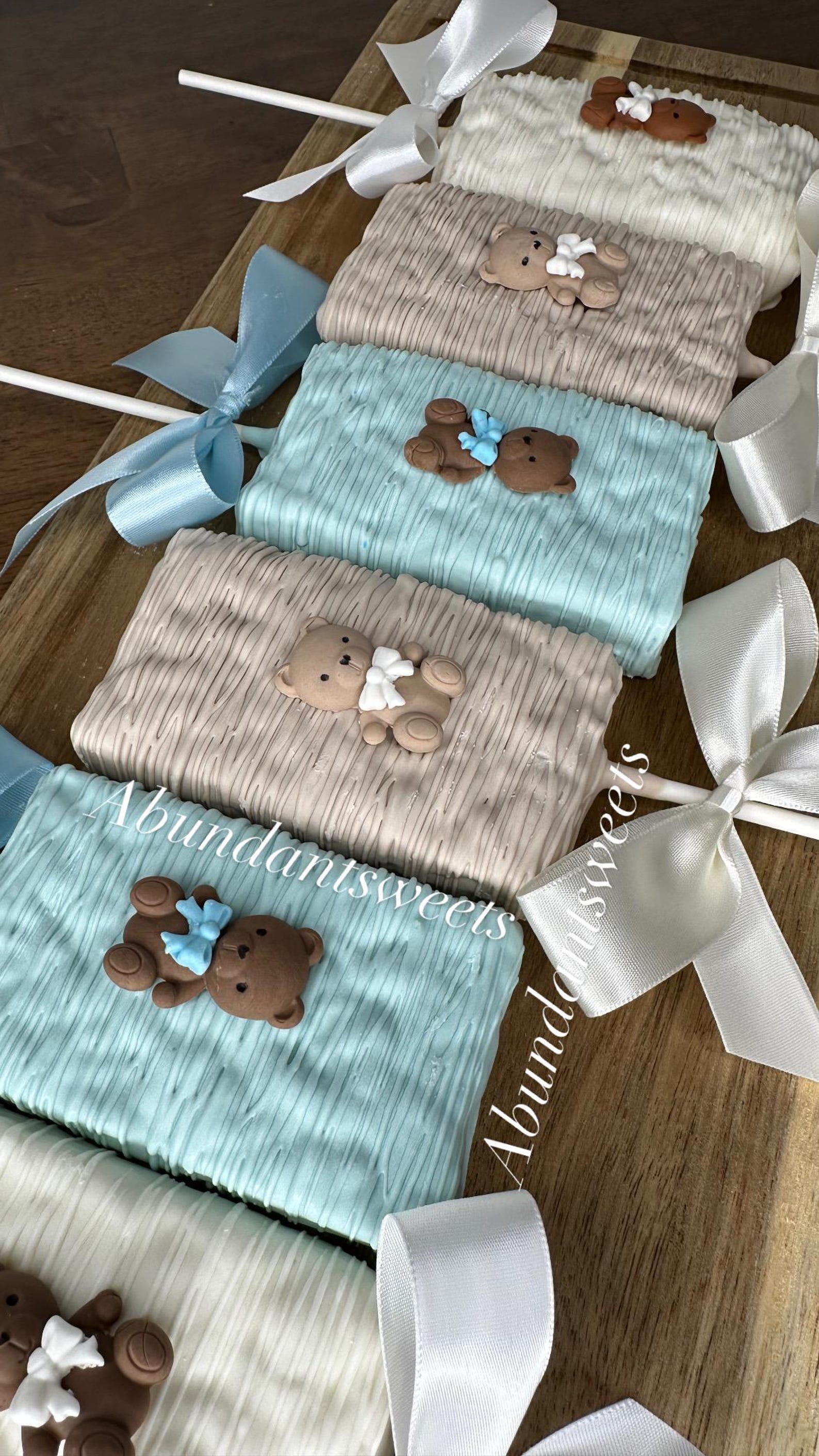 Teddy Bear Theme Chocolate Covered Rice Crispy Bear Theme Rice Crispy ...