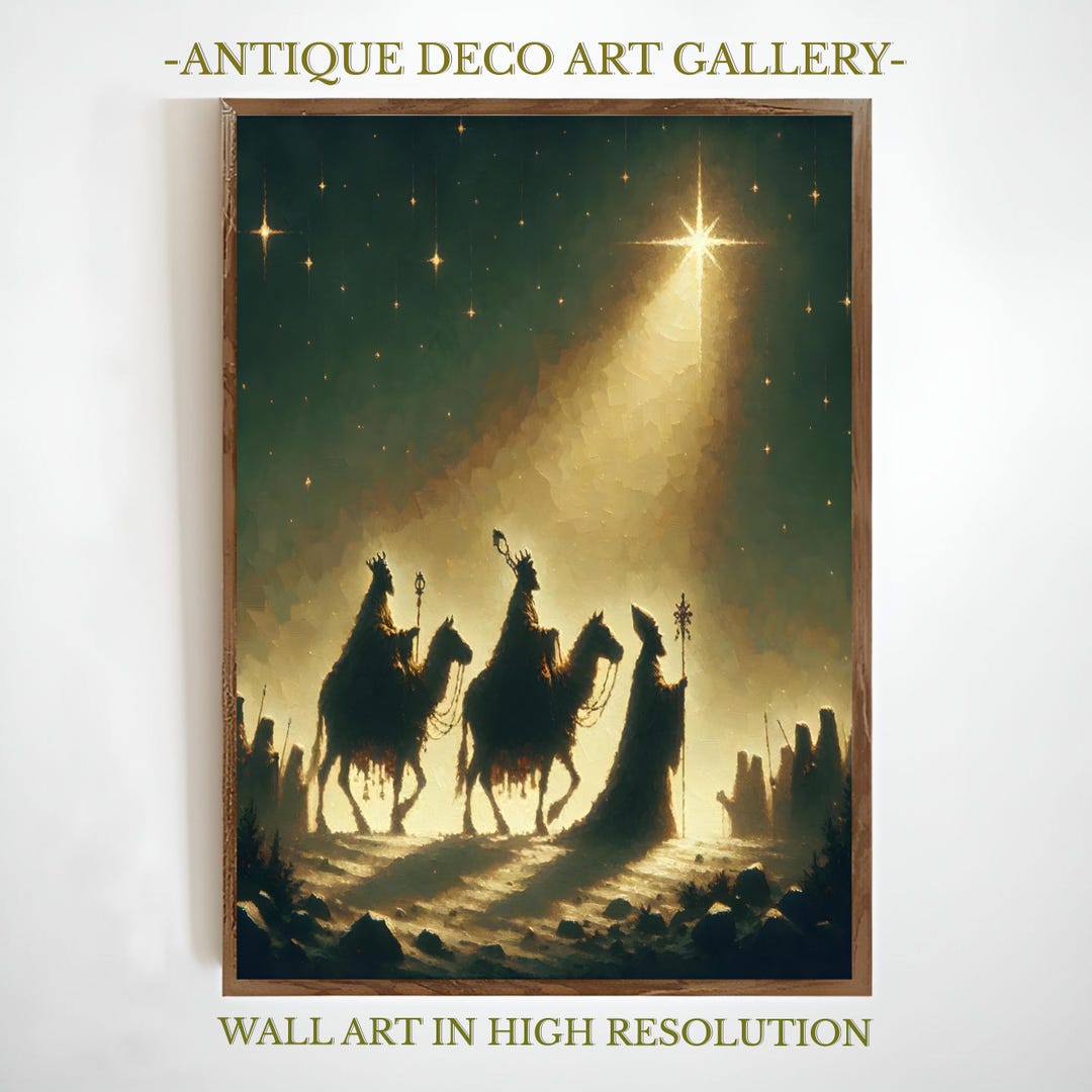 Three Wise Men Procession Printable | Nativity Scene Vintage Wall Art ...