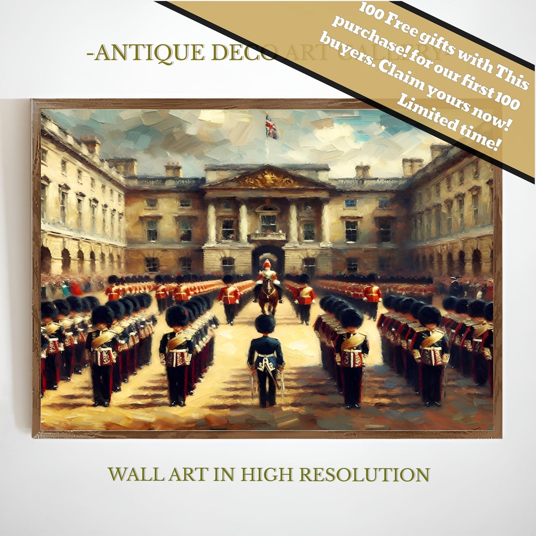 Vintage British Royal Guard Printable Wall Art in Soft Color, Vintage ...