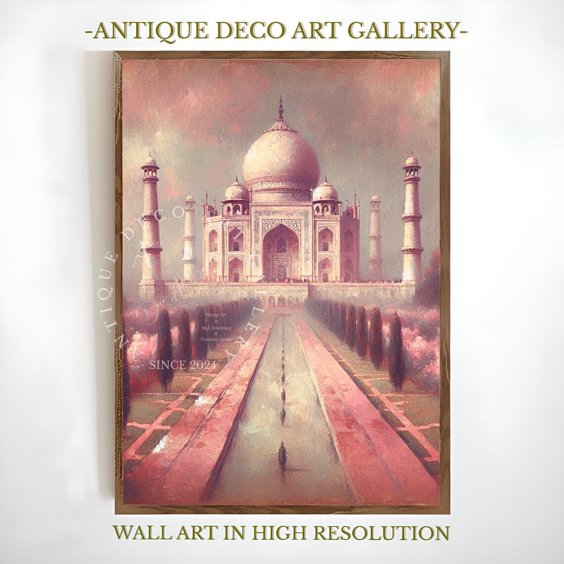 Vintage Taj Mahal Print: Retro India Oil Painting (digital Download) - Etsy