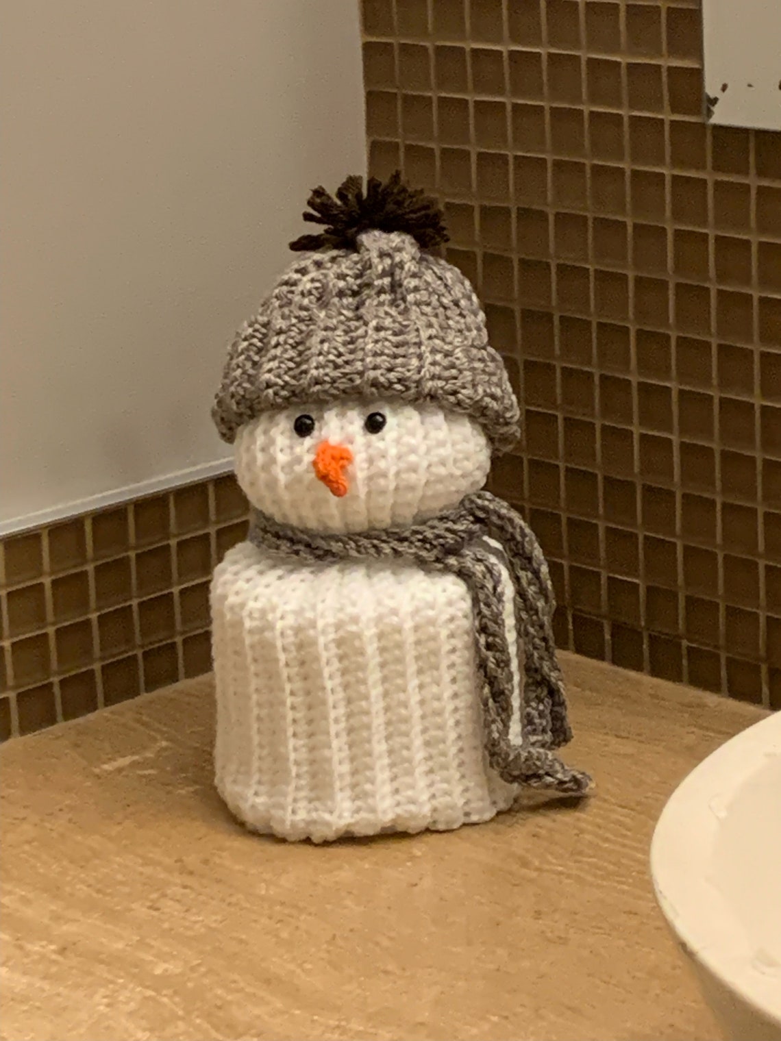 Snowman Toilet Roll Cover. - Etsy