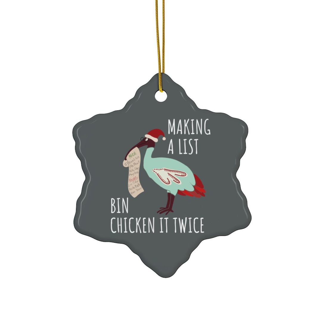 Bin Chicken, Aussie Christmas, Australian Ibis Funny Ornament - Etsy